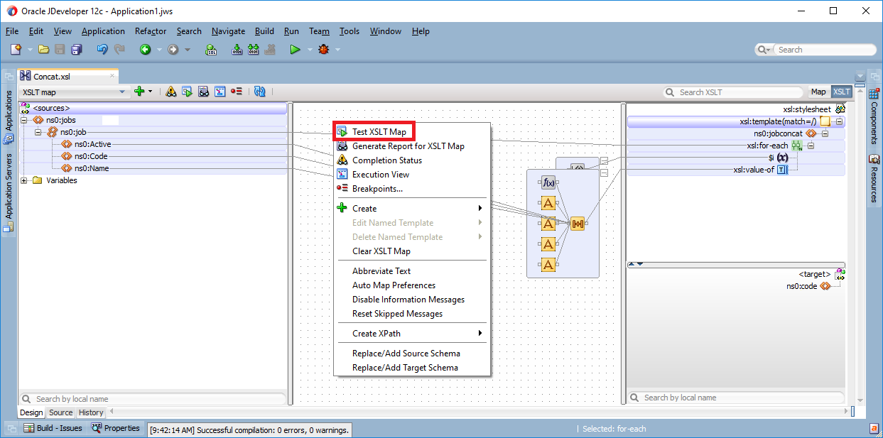 Testing An Xsl Transformation Mapping In Oracle Jdeveloper 12c