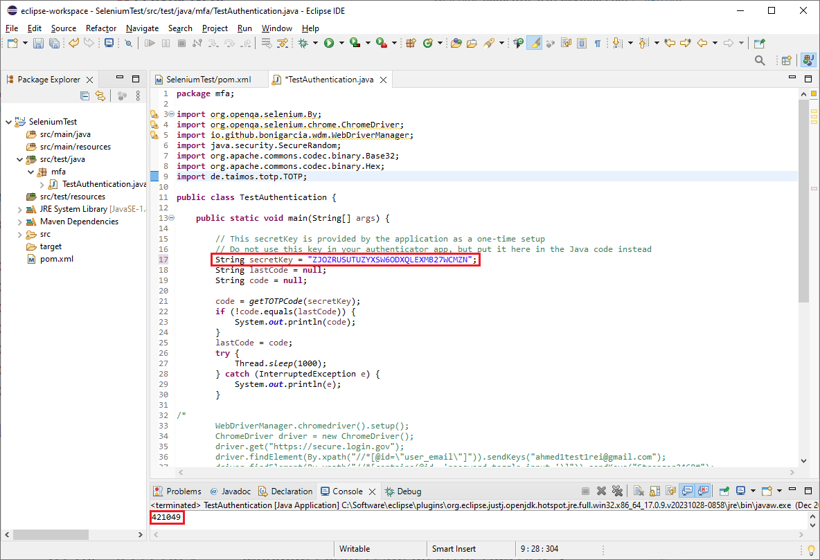 Setting up Selenium/Java to test Multi-Factor Authentication (MFA)