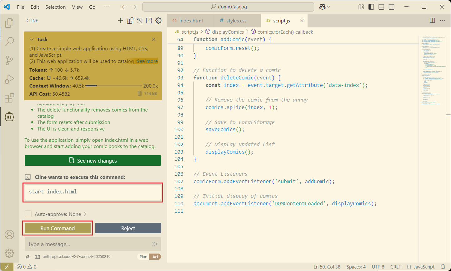Impressive Autonomous AI Code Generation with Cline