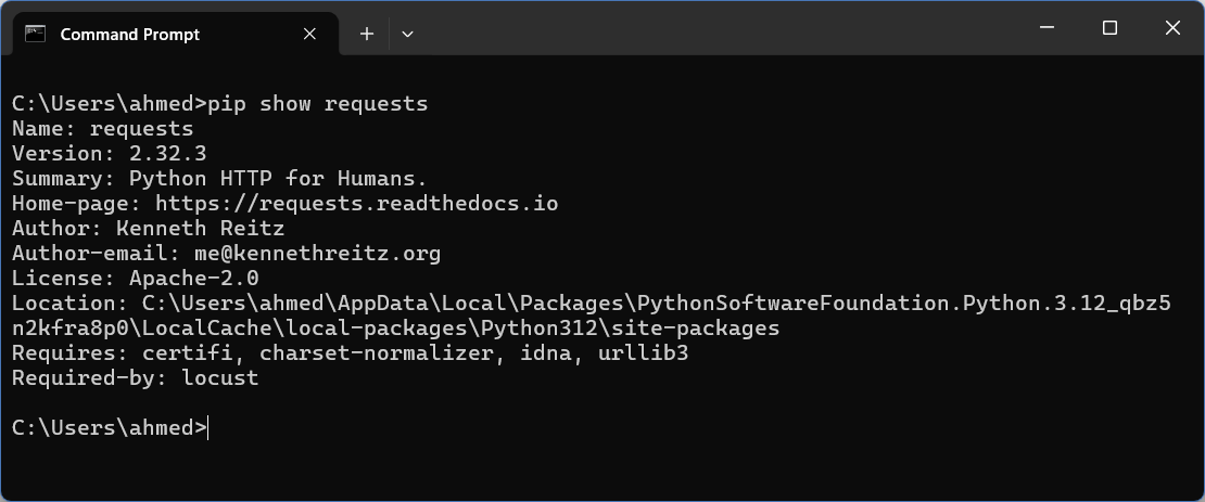 Check Python package version with pip