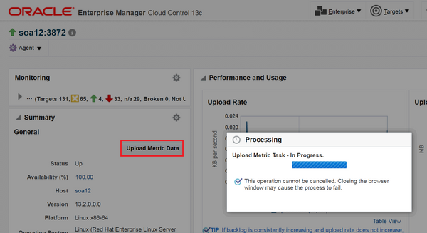 Checking the 2-way communication between OMS and OEM Agent