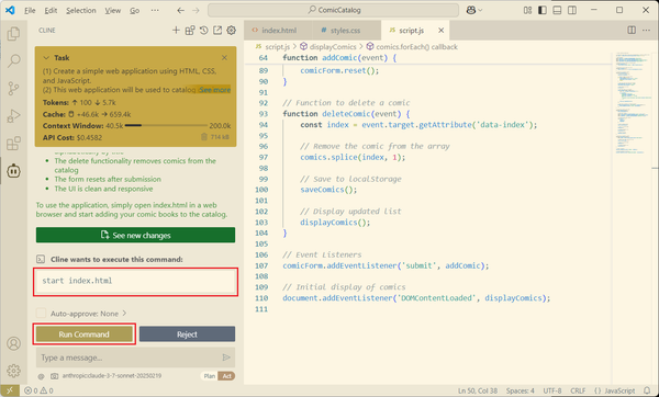 Impressive Autonomous AI Code Generation with Cline